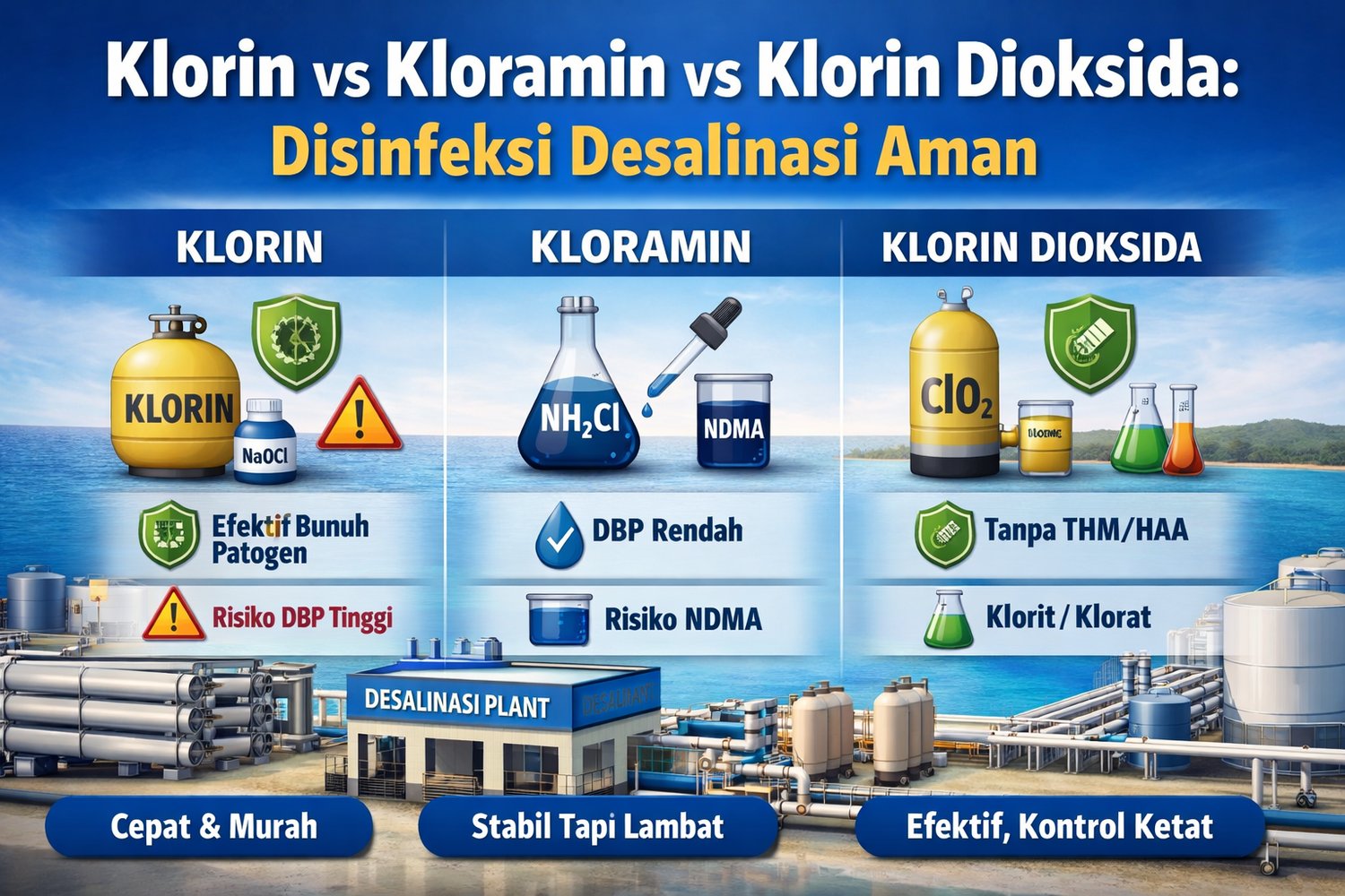 Inside the last mile of desalination: chlorine, chloramines, or ...