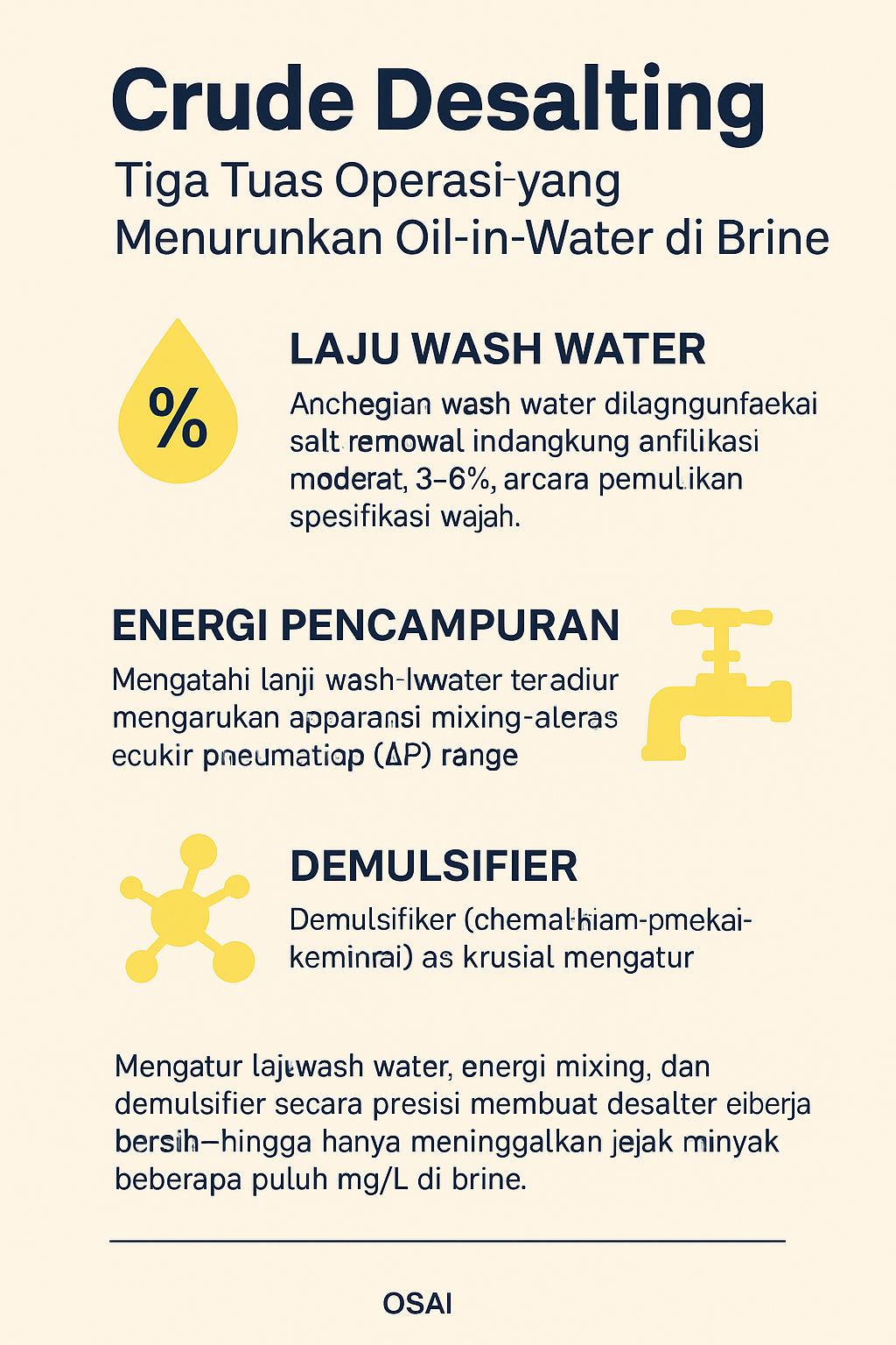 Inside the desalter: how three knobs — water, shear, chemistry — cut ...