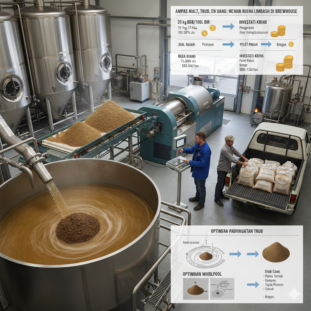 Mengelola Limbah Brewery: Strategi Cuan dari Ampas Malt & Trub